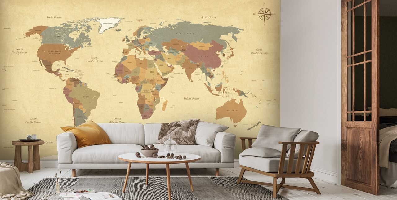 Mural de pared Mapamundi vintage | Wallsauce ES