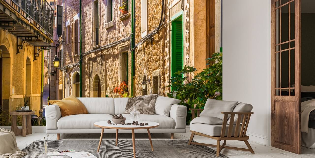 Old Mediterranean Village Mural | Wallsauce US