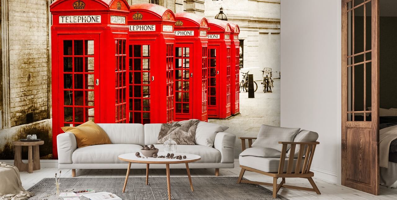 Red Telephone Boxes Wallpaper | Wallsauce US