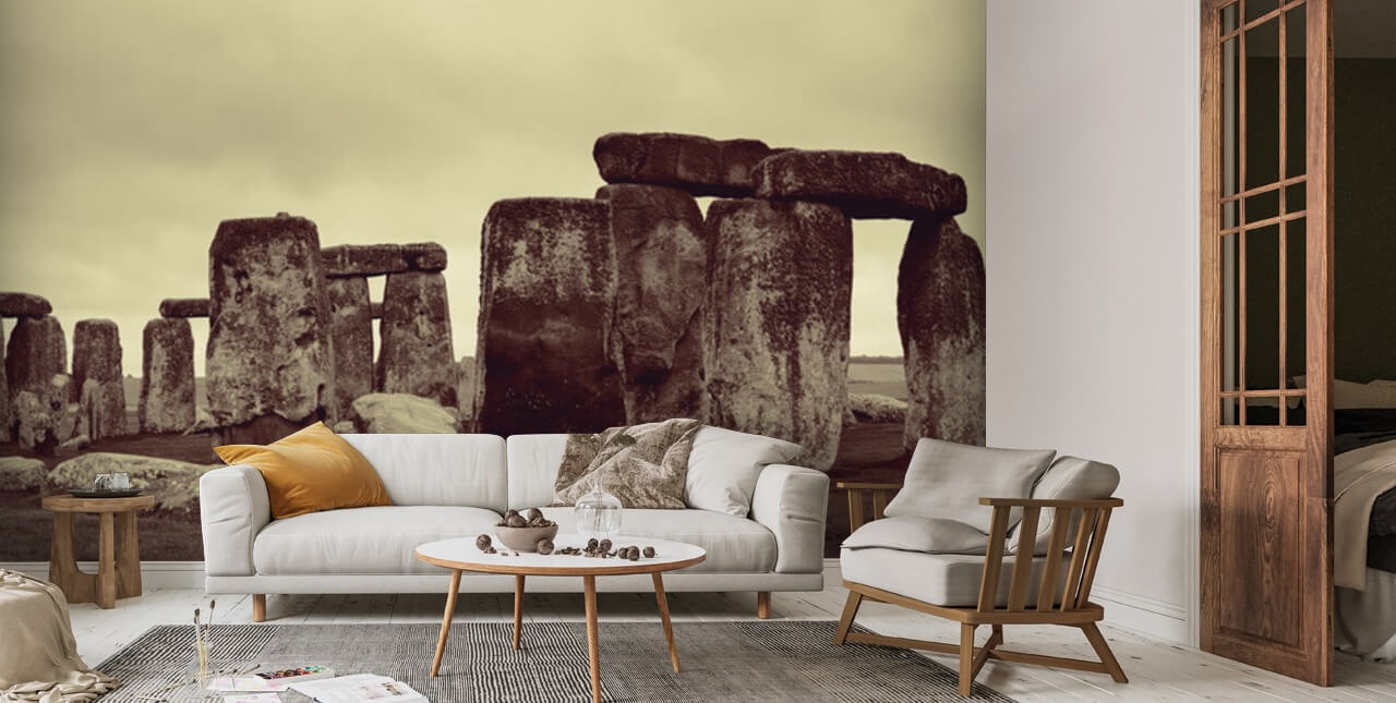 Stonehenge Sepia Wall Mural | Wallsauce AU