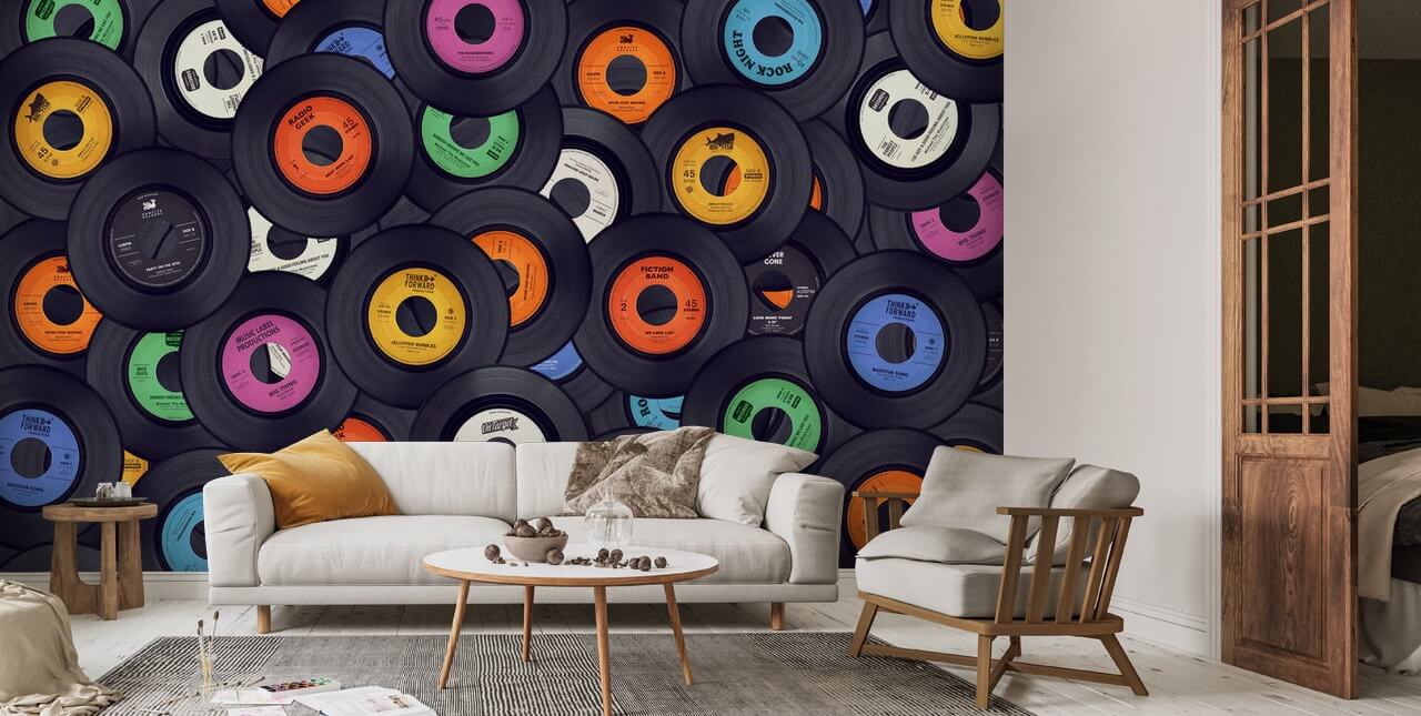 Mural de pared Discos de vinilo | Wallsauce ES