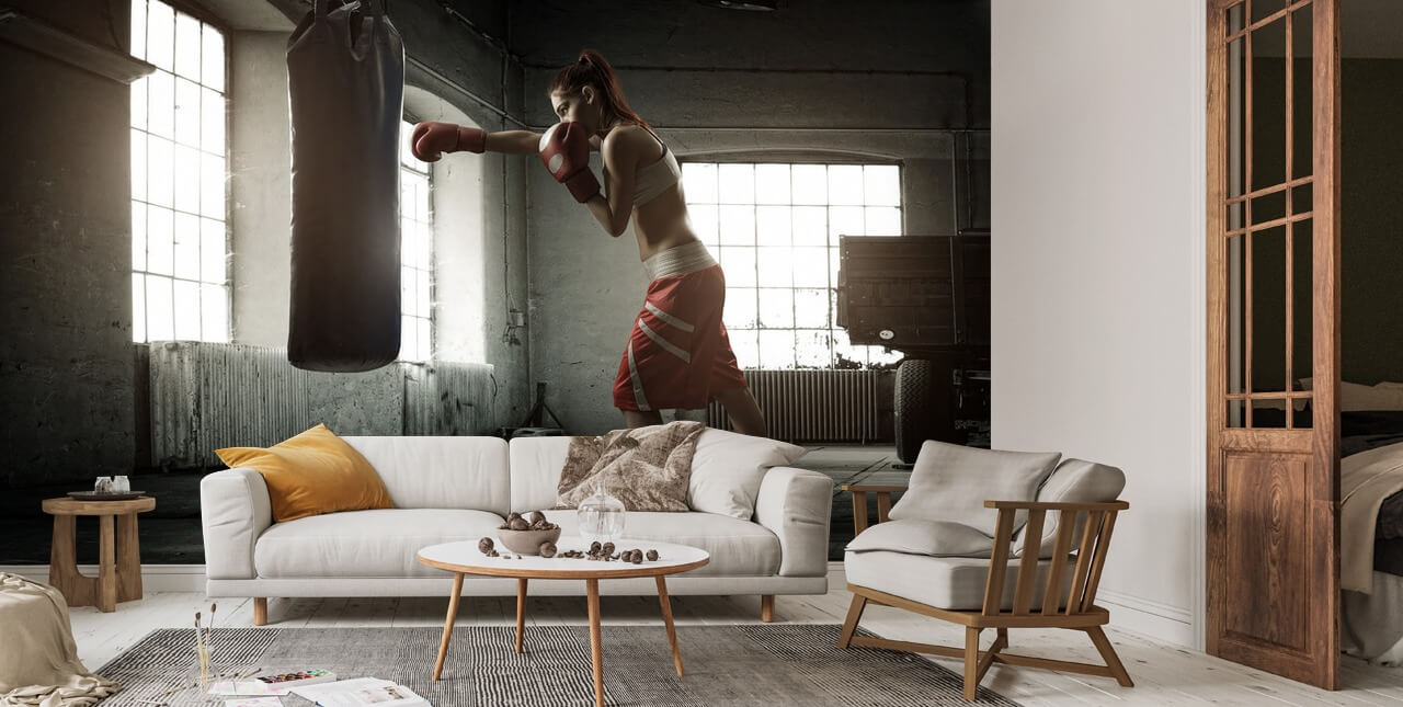 Boxing Workout Wall Mural | Wallsauce CA