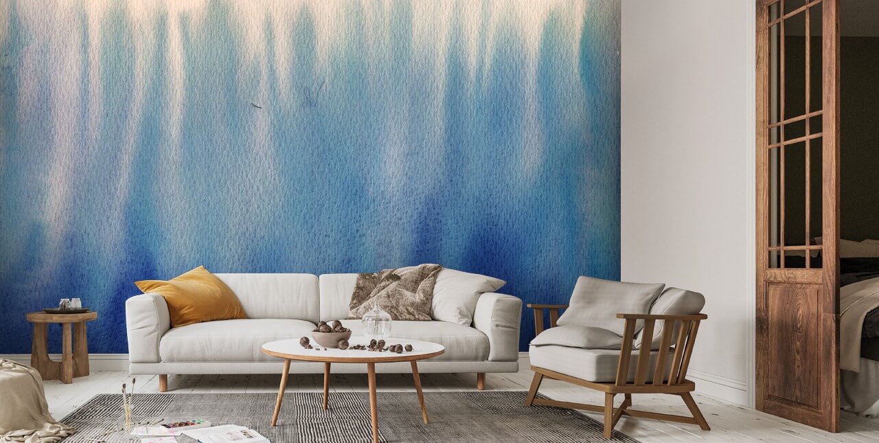 Papel pintado y murales de acuarela azul | Wallsauce ES