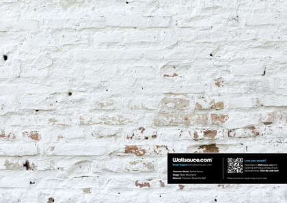 Distressed White Brick Wall Mural | Wallsauce AU