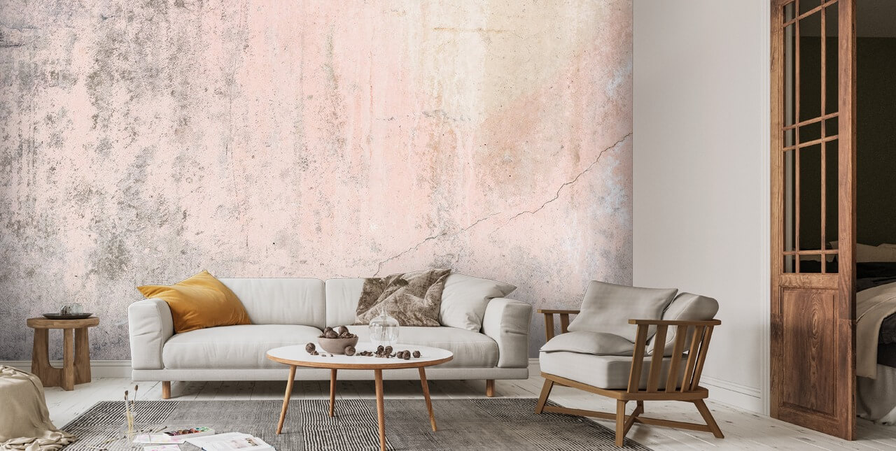 Mural de concreto rosa pálido | Wallsauce PT