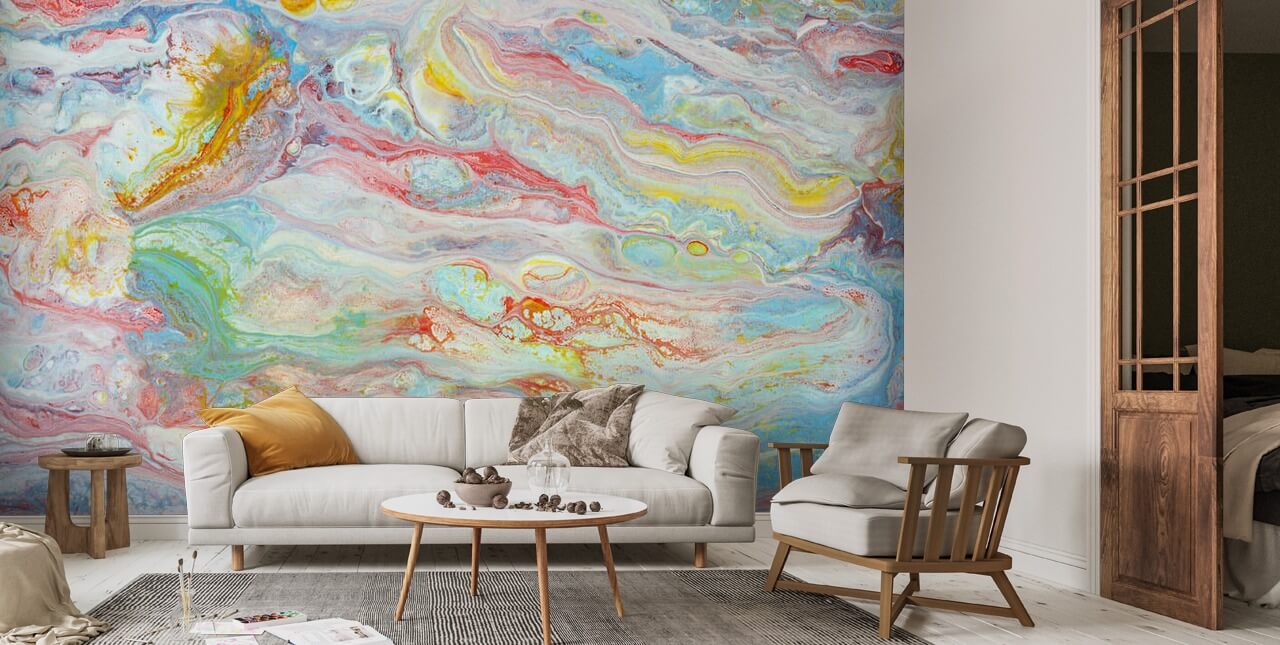 Multicolour Marble Wallpaper | Wallsauce UK