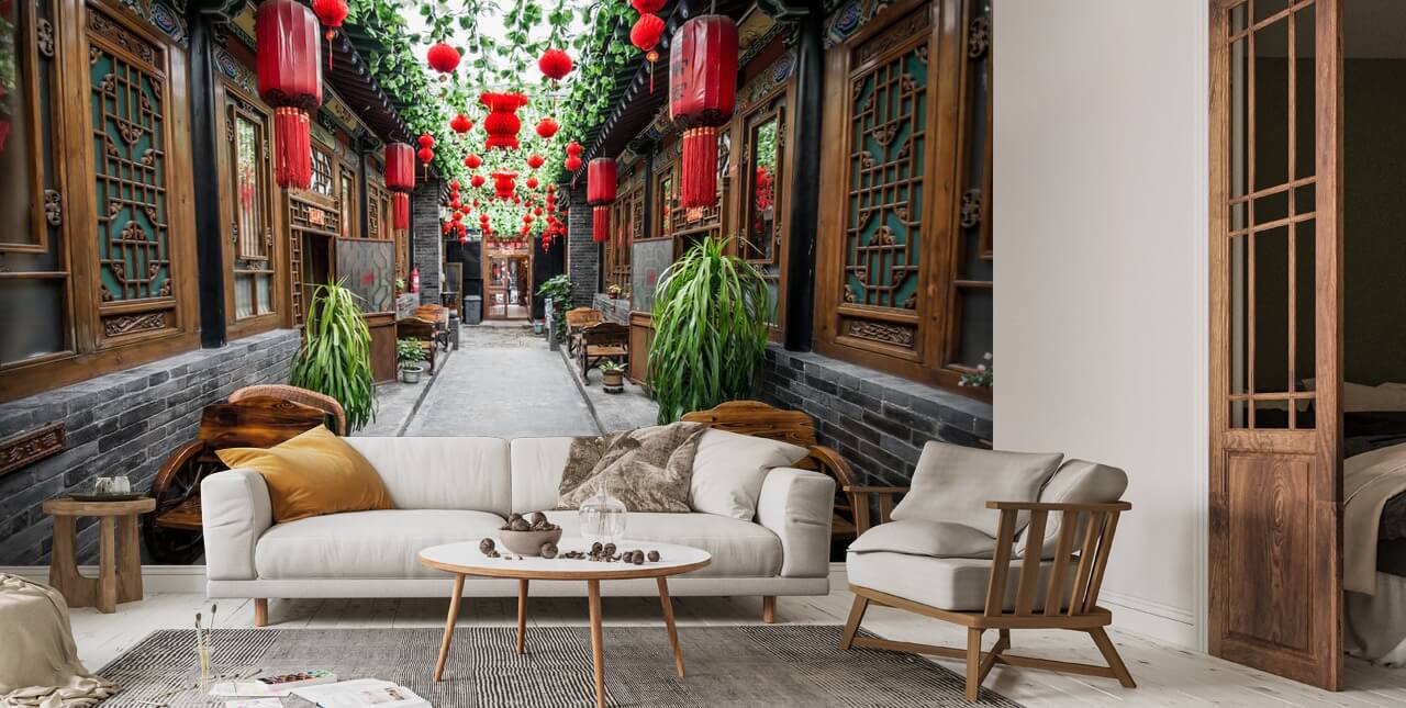 Typical Chinese Courtyard Wallpaper | Wallsauce UK