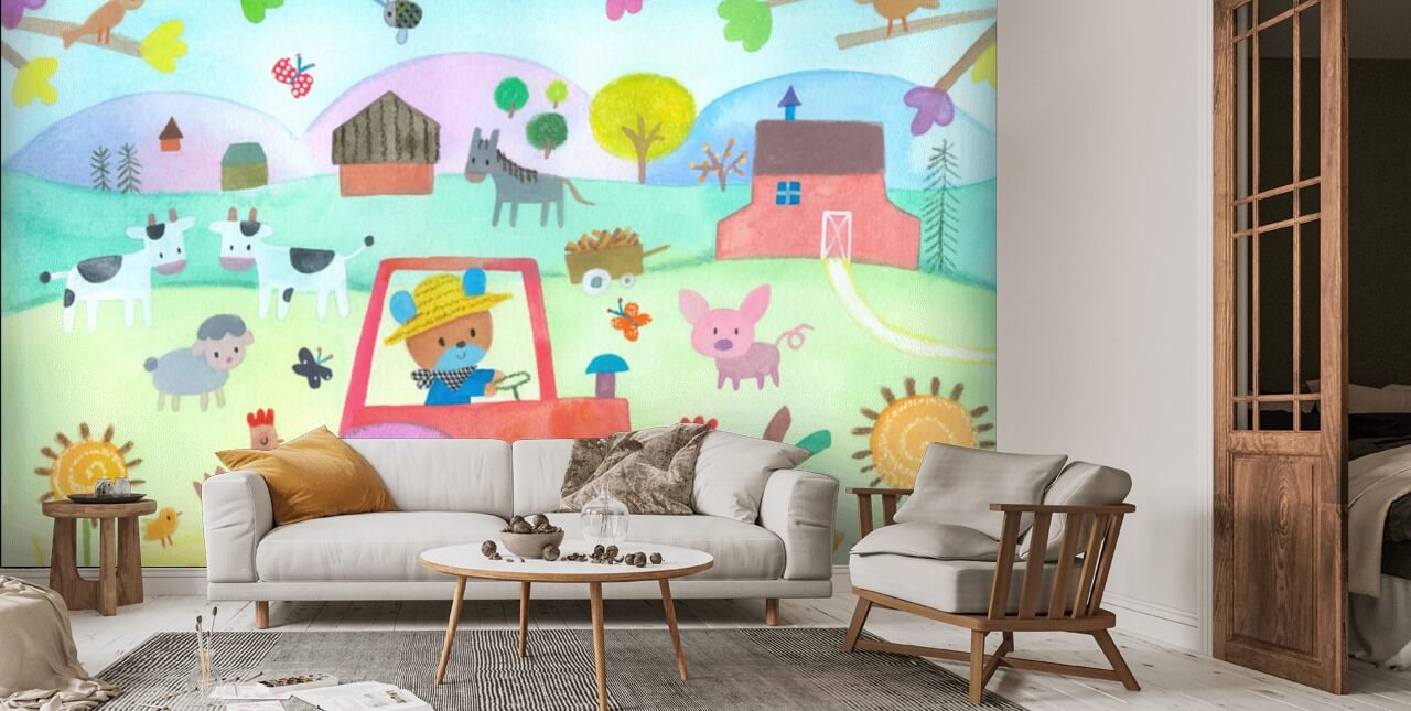 Farm Wall Mural Wallpaper by Dubravka Kolanovic | Wallsauce US