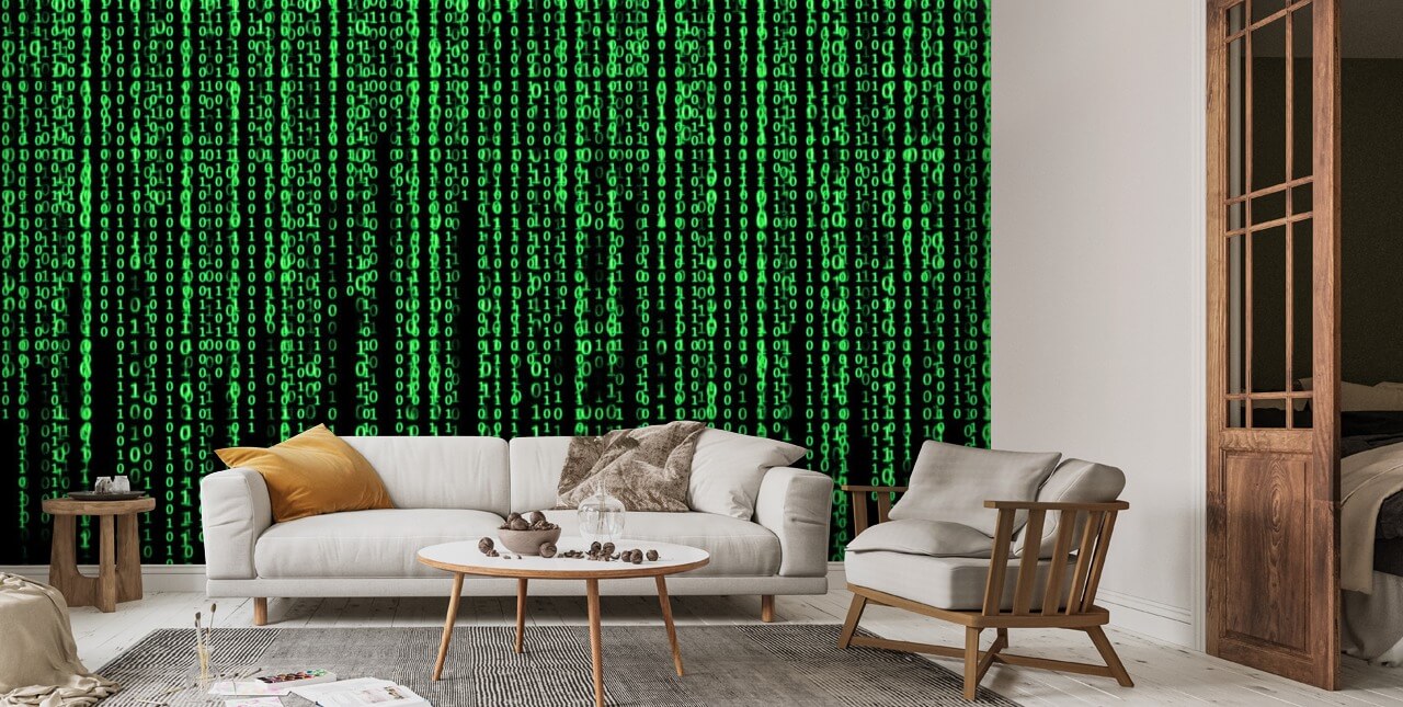 Green Code Wallpaper | Wallsauce UK