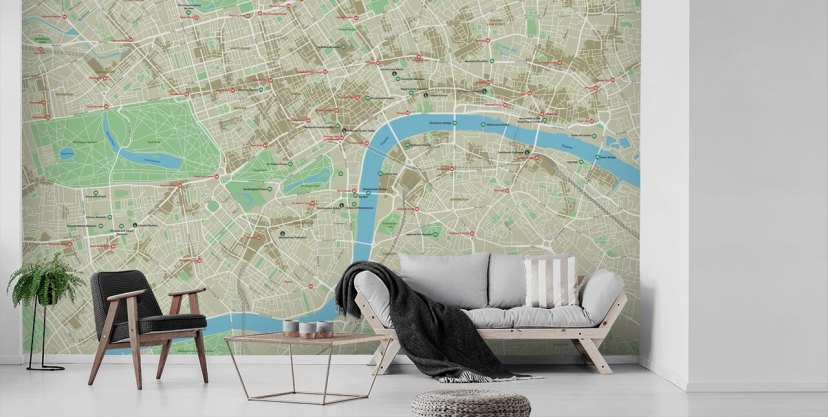 City Map Wallpaper & Wall Murals | Wallsauce UK