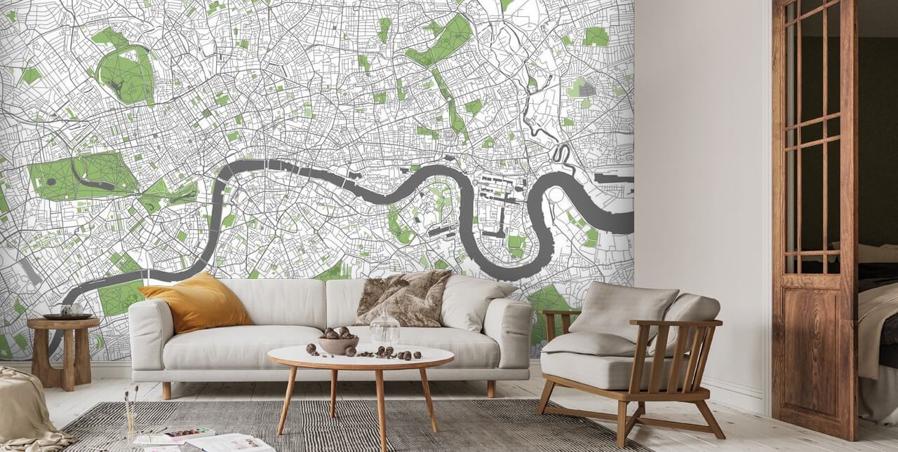 Detailed Map of London Mural | Wallsauce UK