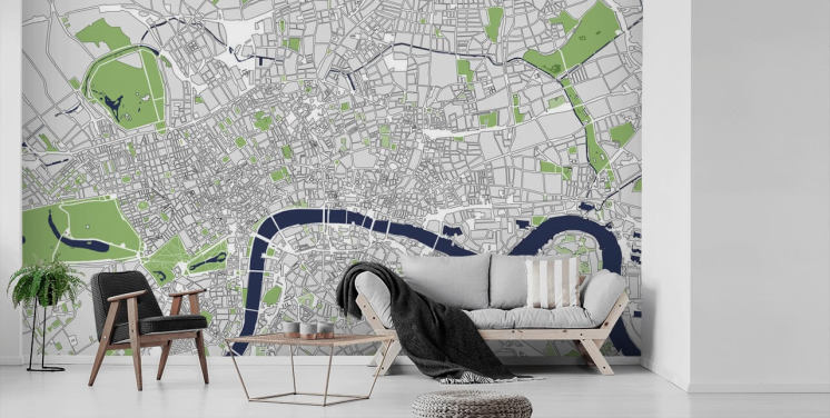 City Map Wallpaper & Wall Murals | Wallsauce UK