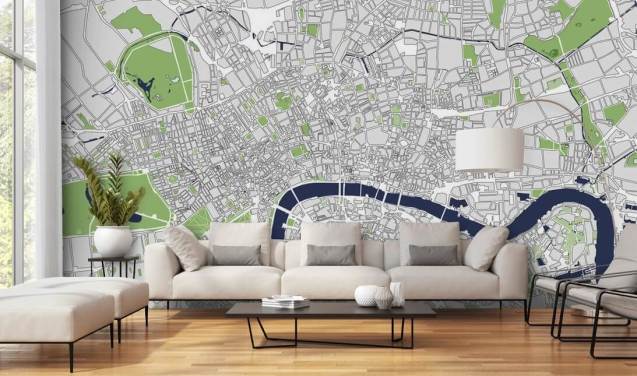 City Map Wallpaper & Wall Murals | Wallsauce UK