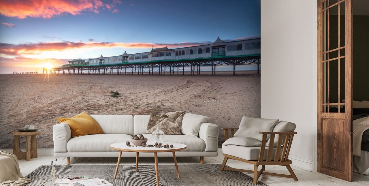 Lytham St Annes Sunset Wall Mural | Wallsauce US