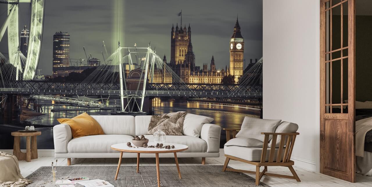 Night View of the London Eye Wallpaper | Wallsauce US