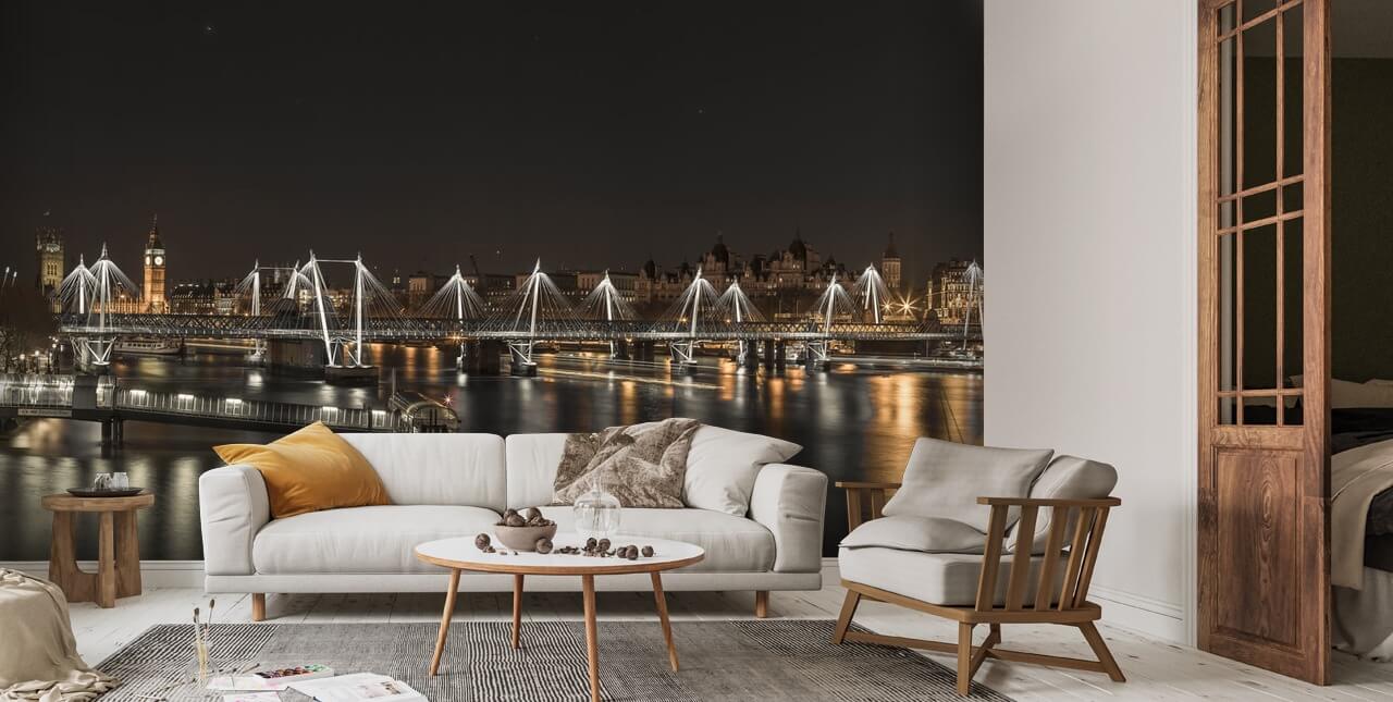 Night Lights over London Wall Mural | Wallsauce UK