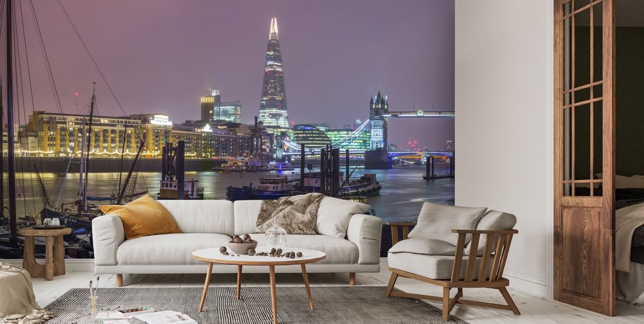 Londoner Skyline Winter Panorama-Tapete | Wallsauce DE