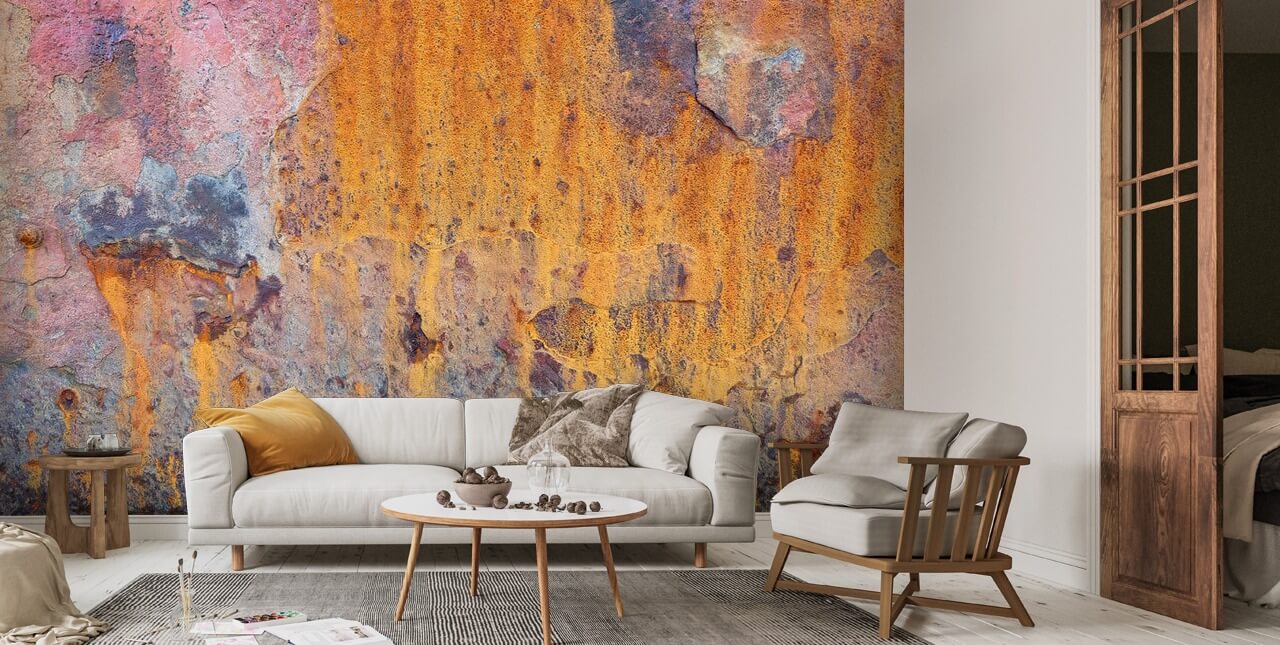 Coloured Rust Wallpaper Mural | Wallsauce UK