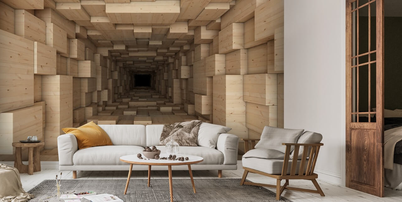 Inside Jenga Wallpaper Mural | Wallsauce US