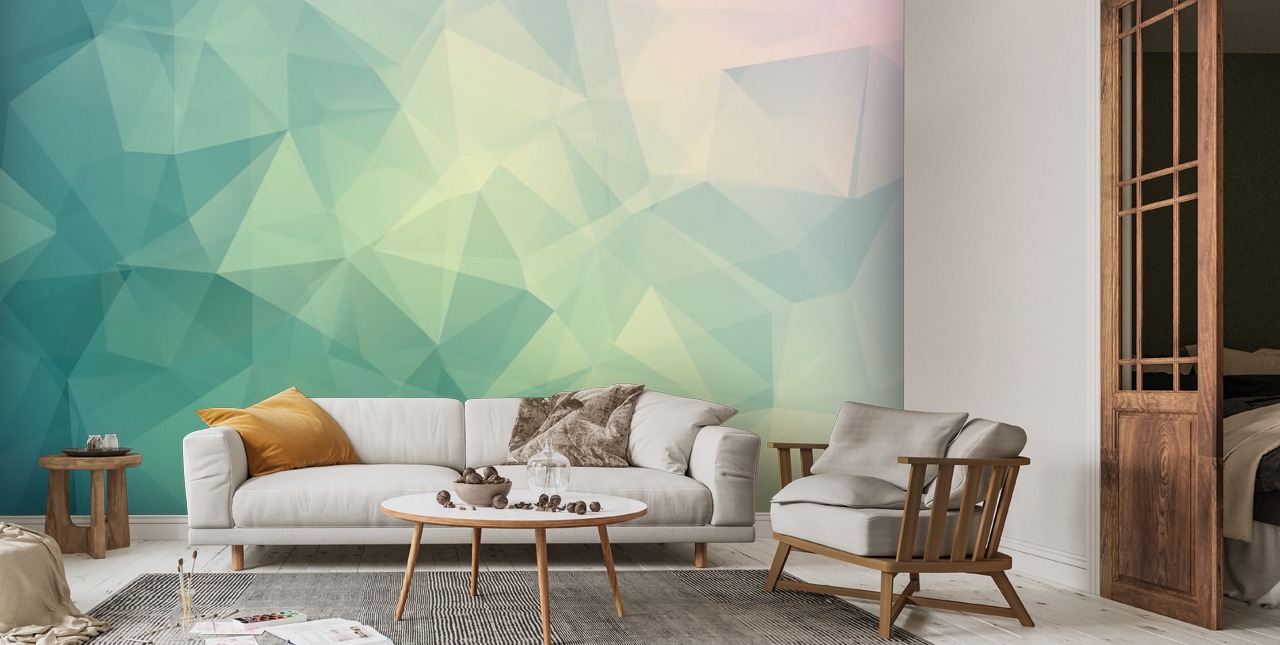 Triangular Pastels Wallpaper Mural | Wallsauce US