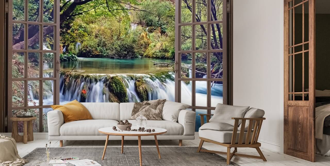 Open Window Water Stream Wallpaper | Wallsauce US