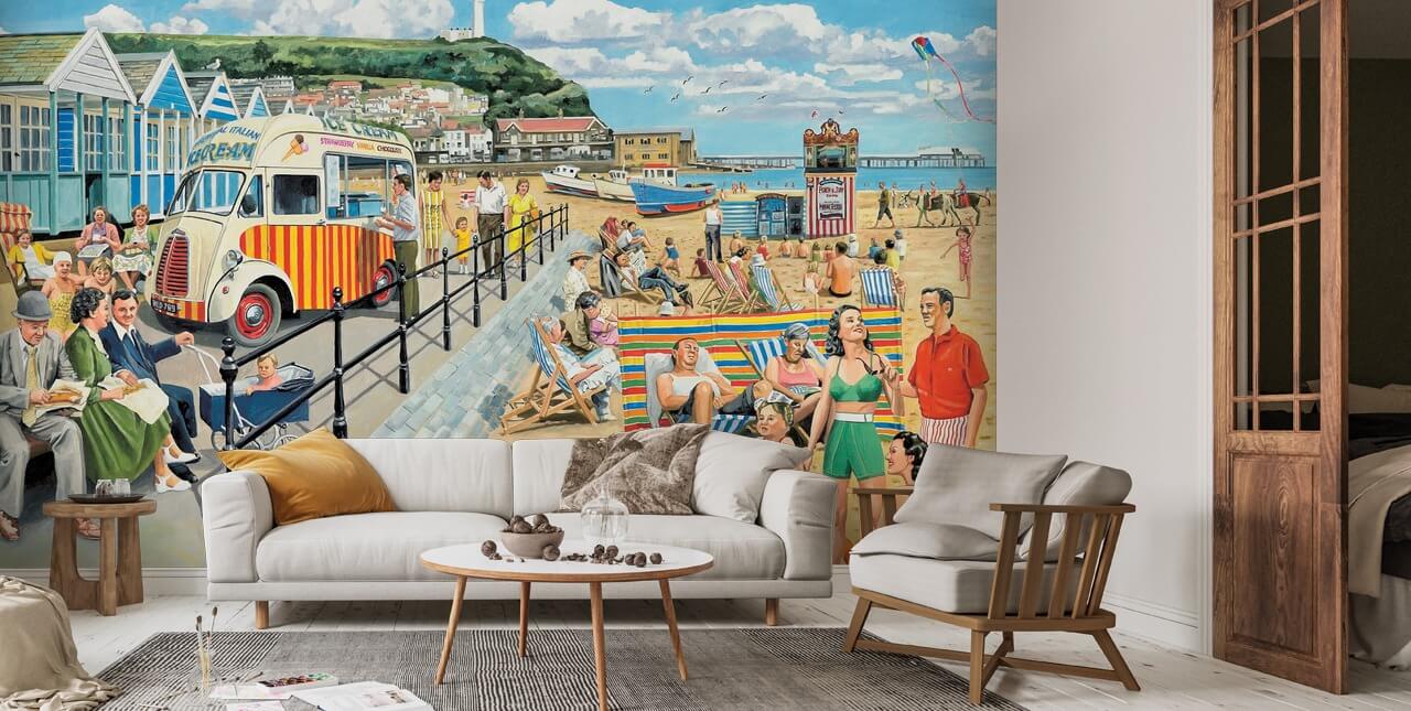Seaside Nostalgia Wallpaper | Wallsauce US