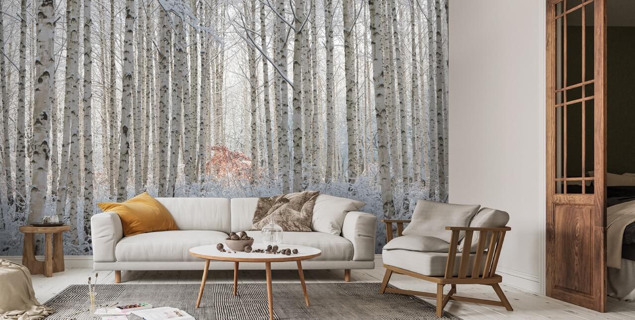 White Nature Wallpaper Mural | Wallsauce US