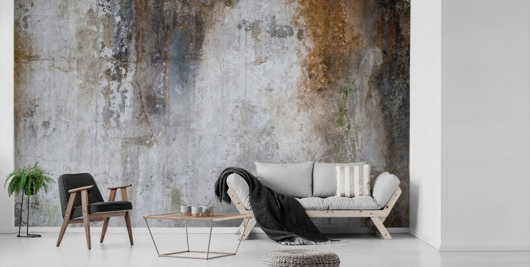 Behang en muurschilderingen in de woonkamer | Wallsauce NL