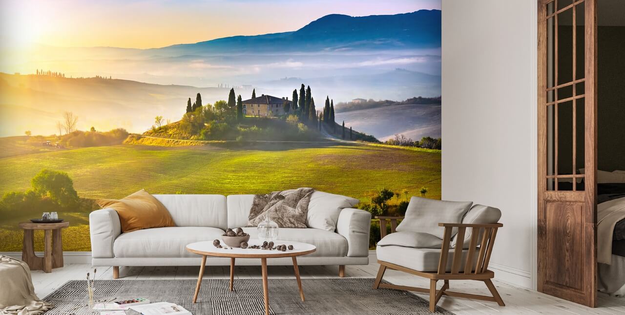Tuscany at Sunrise Wall Mural | Wallsauce US