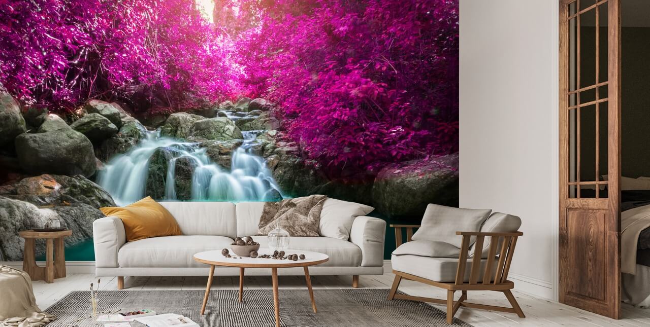 Pink Waterfall Wallpaper | Wallsauce UK