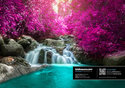 Pink Waterfall Wallpaper | Wallsauce US