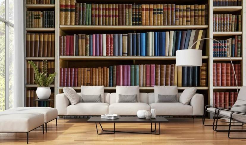 Bookcase Wallpaper & Bookshelf Wall Murals | Wallsauce US