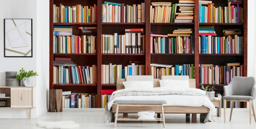 Bookcase Wallpaper & Bookshelf Wall Murals | Wallsauce US