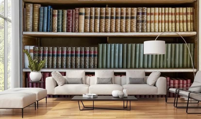 Bookcase Wallpaper & Wall Murals | Wallsauce NZ