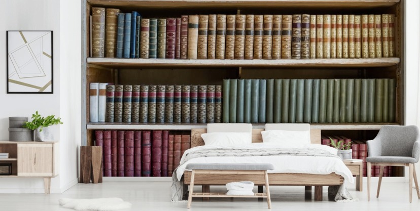 Bookcase Wallpaper & Bookshelf Wall Murals | Wallsauce US