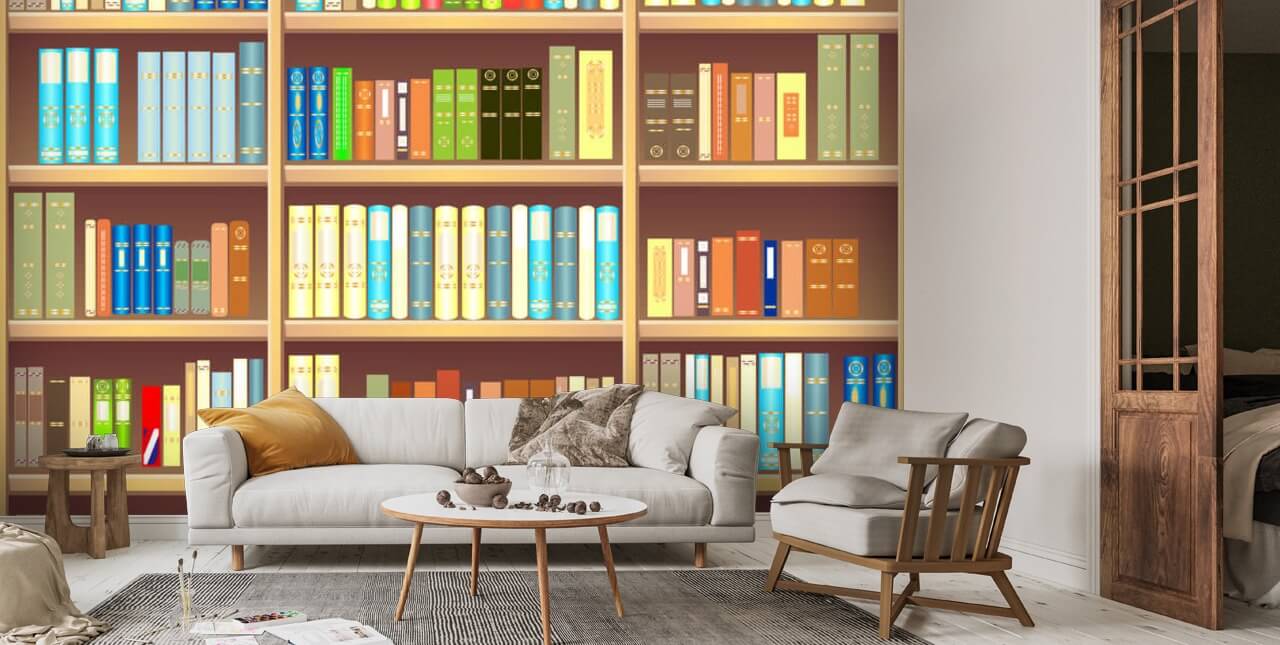 Bookcase Wall Mural at Eldridge Rucker blog