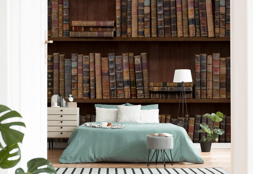 Bookcase Wallpaper & Bookshelf Wall Murals | Wallsauce US