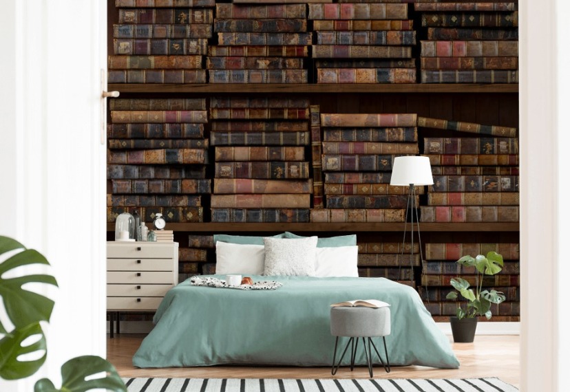 Bookcase Wallpaper & Bookshelf Wall Murals | Wallsauce US
