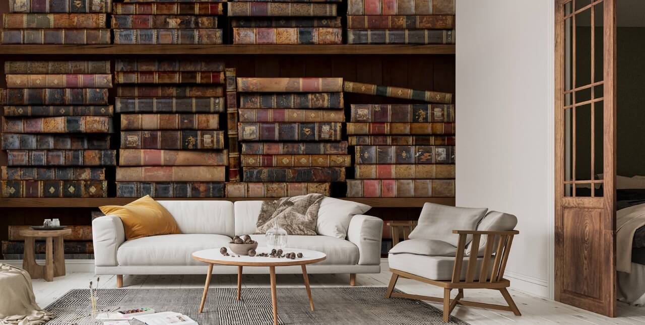 Horizontal Books Wallpaper | Wallsauce US
