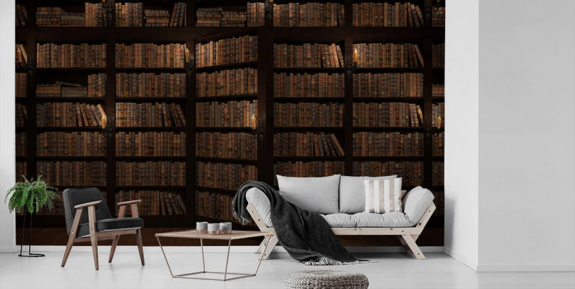 Bookcase Wallpaper & Bookshelf Wall Murals | Wallsauce US