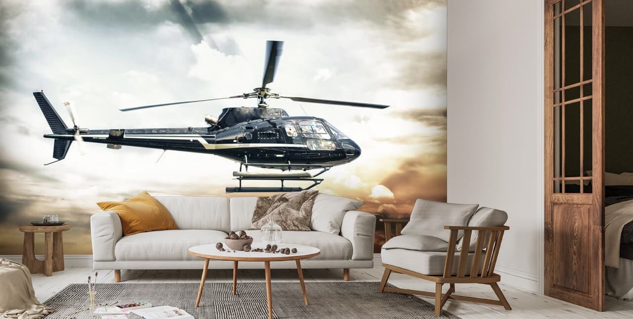 Helicopter Wall Mural | Wallsauce US