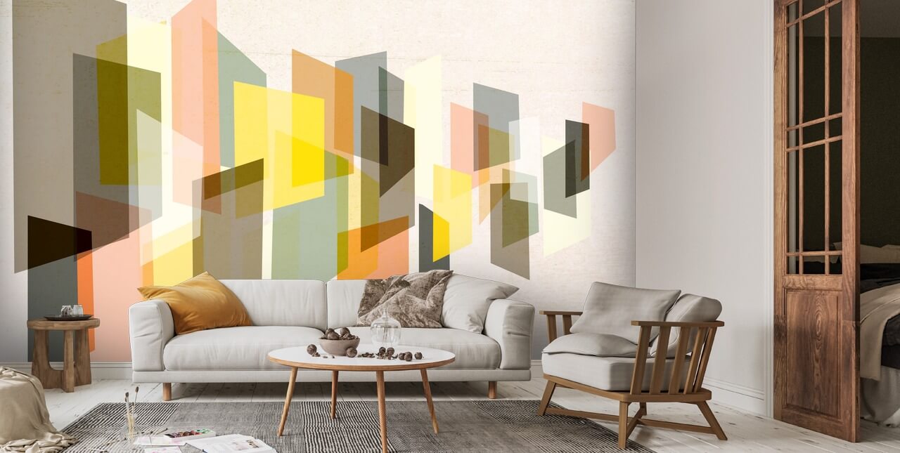 Angular Shapes Wall Mural by Nicola Evans | Wallsauce US