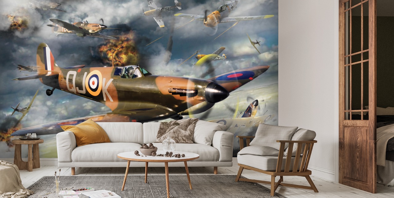 Spitfire Battle Wall Mural by Nigel Chilvers | Wallsauce US