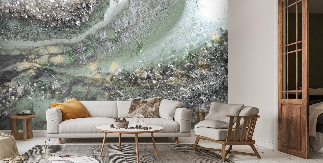 Spearmint Geode Wall Mural by GCC Artworks | Wallsauce AU