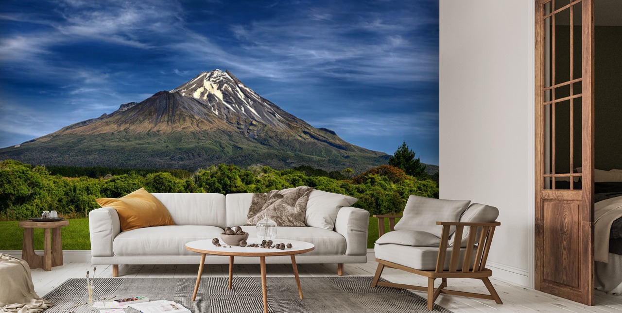 Volcán Taranaki Mural de pared Volcán Taranaki Papel pintado | Wallsauce ES