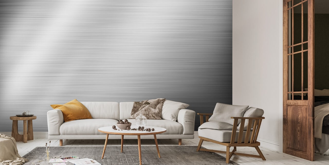 Brushed Steel Wall Mural Wallpaper | Wallsauce US