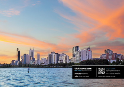 Perth Skyline at Sunset Wallpaper | Wallsauce US