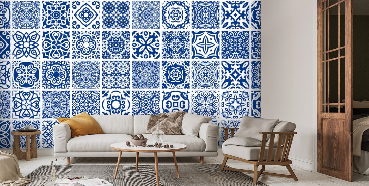 Blue Tiles Bundle Wallpaper | Wallsauce AU
