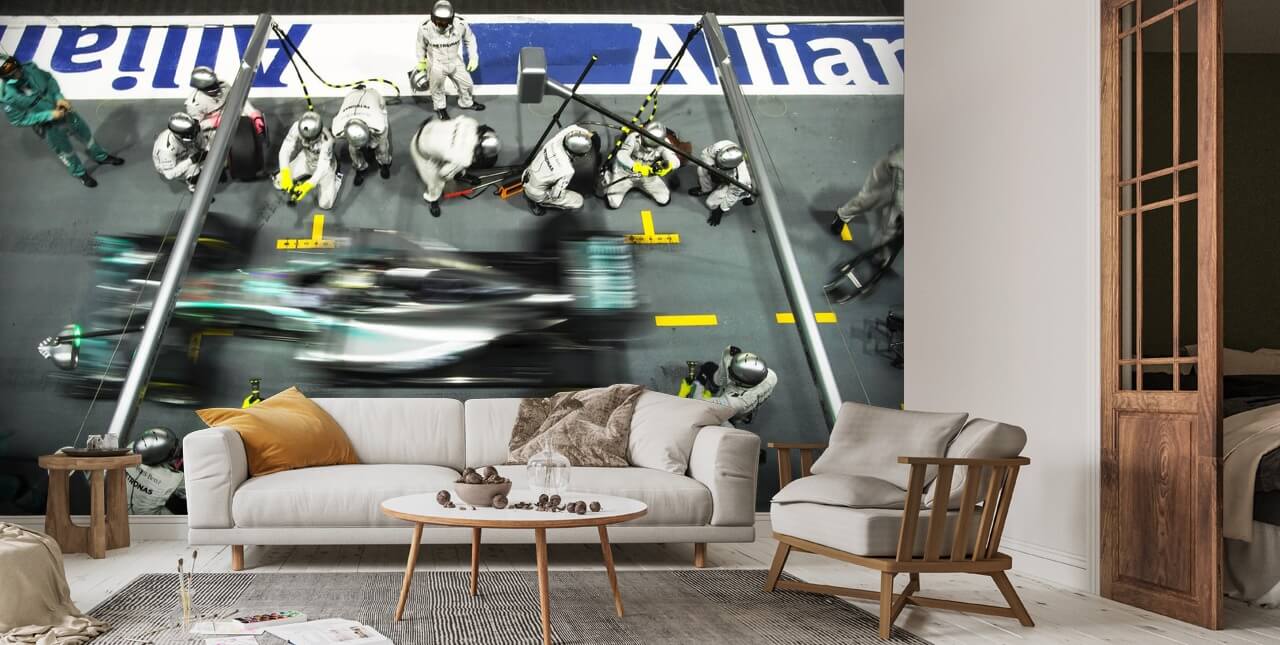 Papier Peint Fresque Lewis Hamilton Singapour 14 | Wallsauce FR