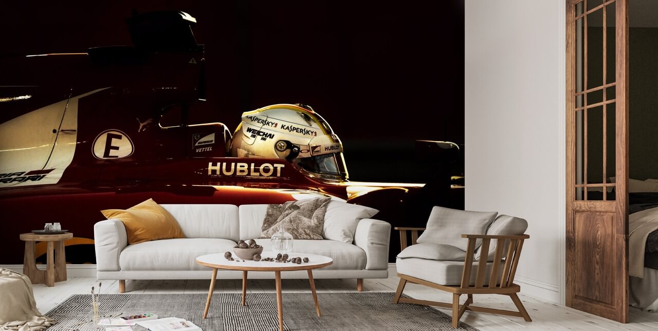 Sebastian Vettel Ferrari Wall Mural | Wallsauce UK